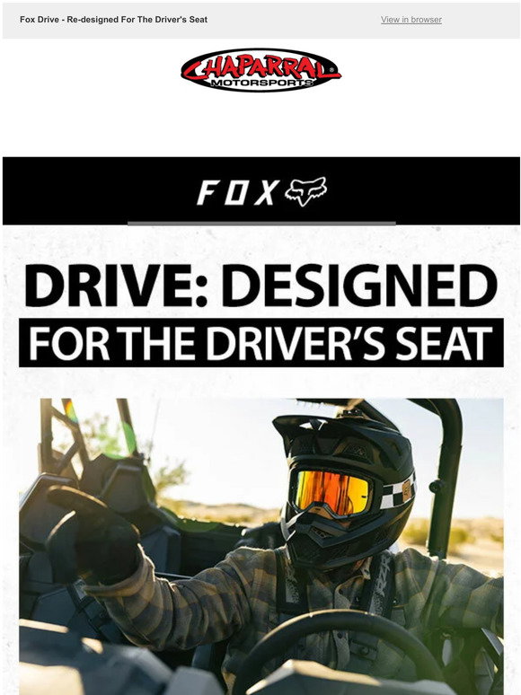 Chaparral Motorsports: Fox Drive - Re-designed For The Driver's Seat ...