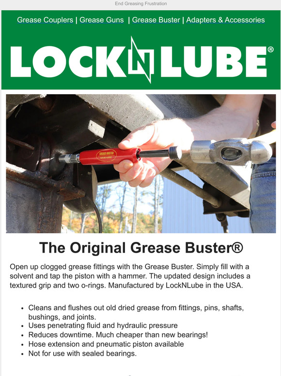 LockNLube: Back in stock and ready to ship—Grease Buster—Mini Grease ...