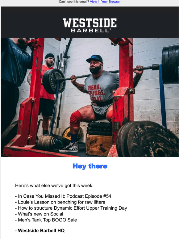 Westside Barbell: Westside Weekly - How to structure DE Upper workouts ...