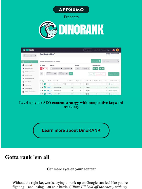 AppSumo: Gotta rank 'em all | Milled