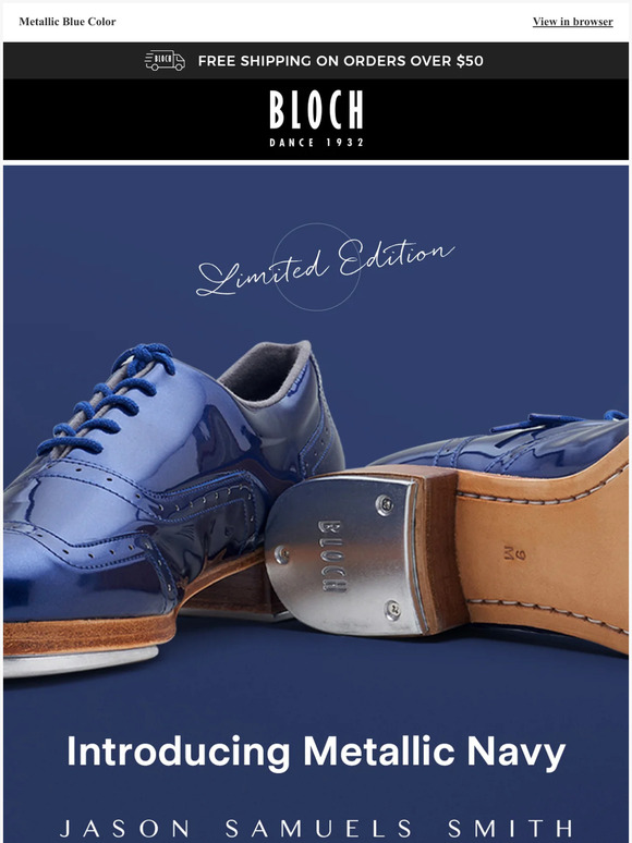 Bloch Shoes: New Limited Edition *METALLIC BLUE* JSS Tap Shoes | Milled