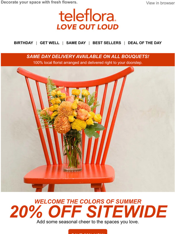 Teleflora: Create your own summer oasis 🌞 20% OFF | Milled