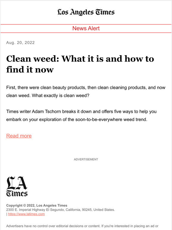 Los Angeles Times: Clean weed: What it is and how to find it now | Milled