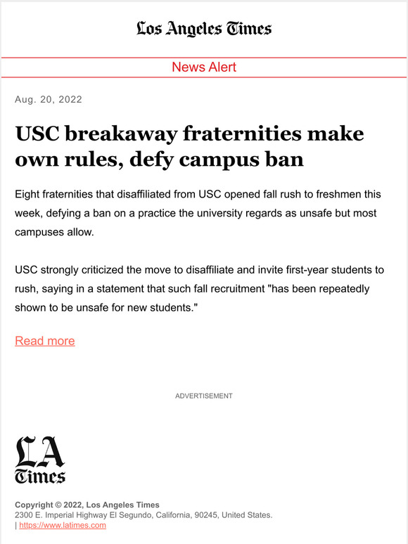 Los Angeles Times: USC breakaway fraternities make own rules, defy ...