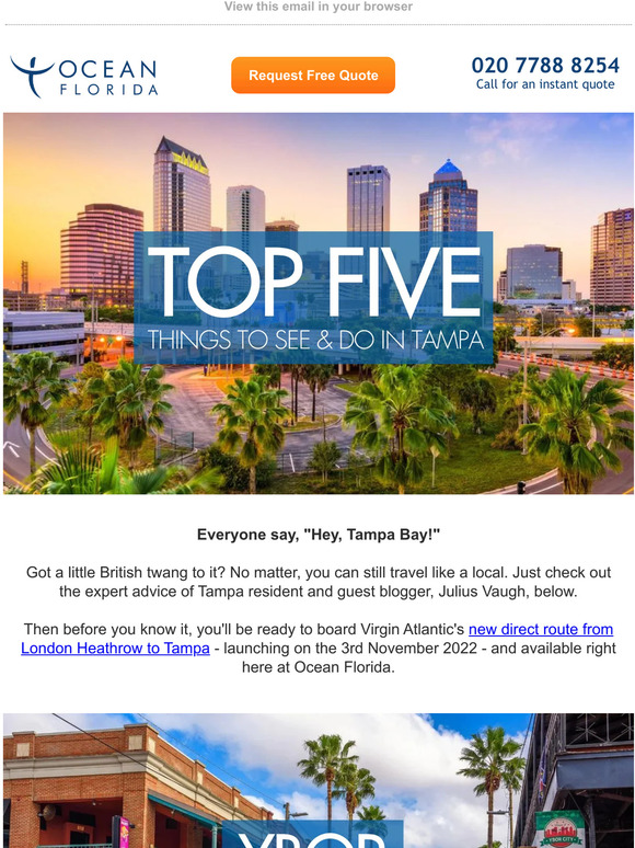 Ocean Florida: Top FIVE things to see and do in Tampa | Milled