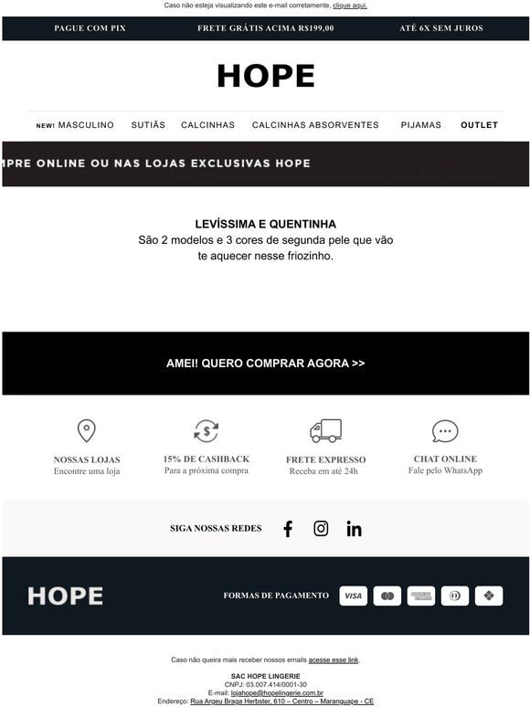 Hope BR: Levíssimas e Quentinhas 🥺🤏2 modelos e 3 cores, Vem! | Milled