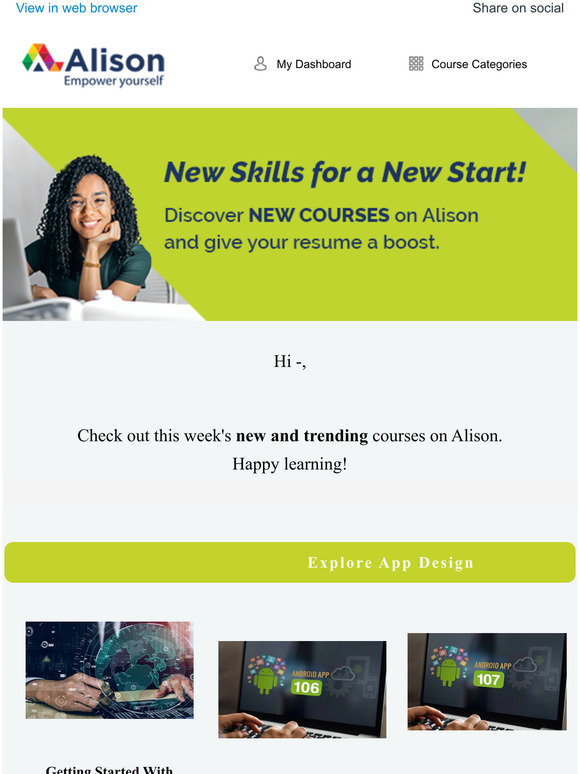 Alison: —, Discover New Skills to Get You Promoted! ️ | Milled
