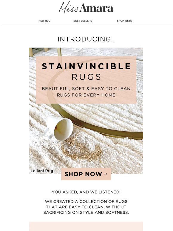 Miss Amara: Introducing Stainvincible Rugs! | Milled
