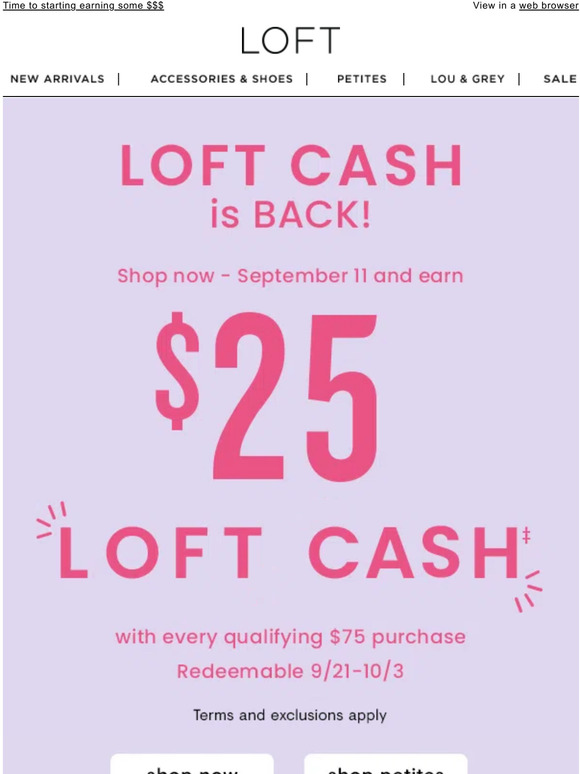 Loft: LOFT Cash is back (!) | Milled