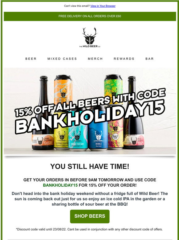 Wild Beer: 15% OFF ALL BEERS! | Milled