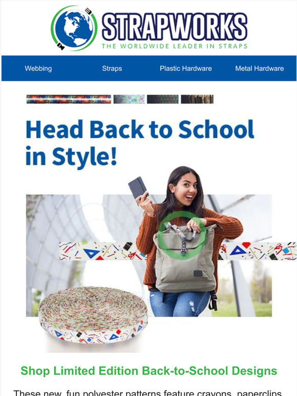 strapworks: NEW: Limited Edition Back-to-School Patterns | Milled