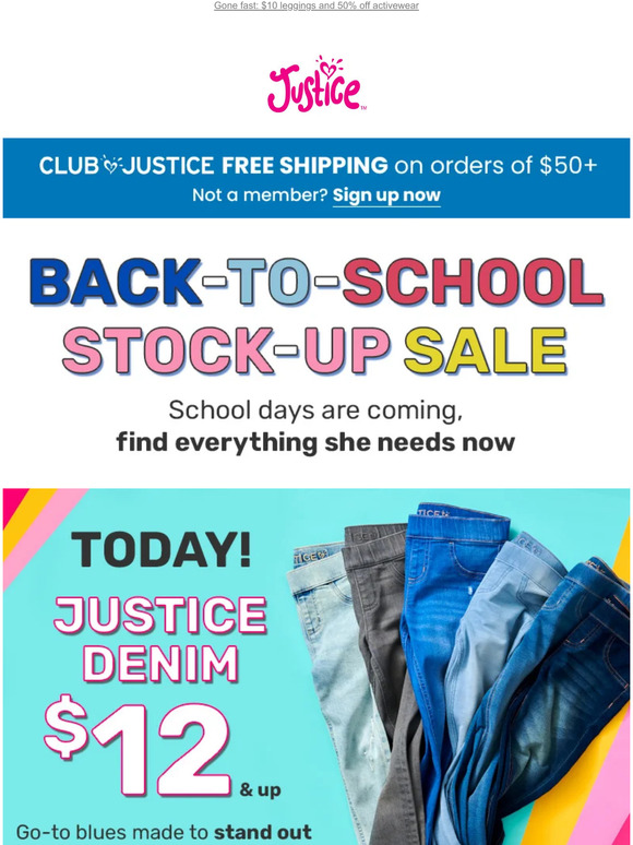 Justice: Limited Time: $12 denim | Milled