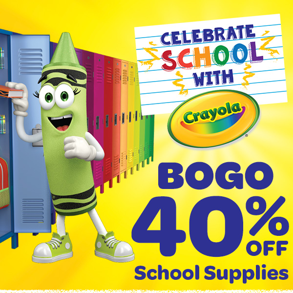 Crayola: BOGO 40% off School Supplies | Milled