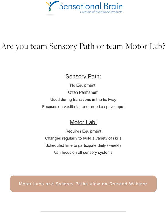 Sensational Brain: Are you team Sensory Path or team Motor Lab? 🤔 | Milled