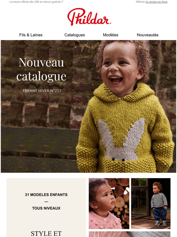 Phildar: Nouveau catalogue automne-hiver : 31 modèles pour enfants ! ️ | Milled