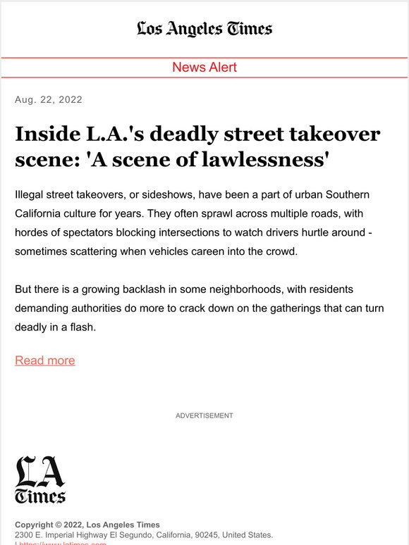 Los Angeles Times: Inside L.A.'s deadly street takeover scene: ‘A scene ...