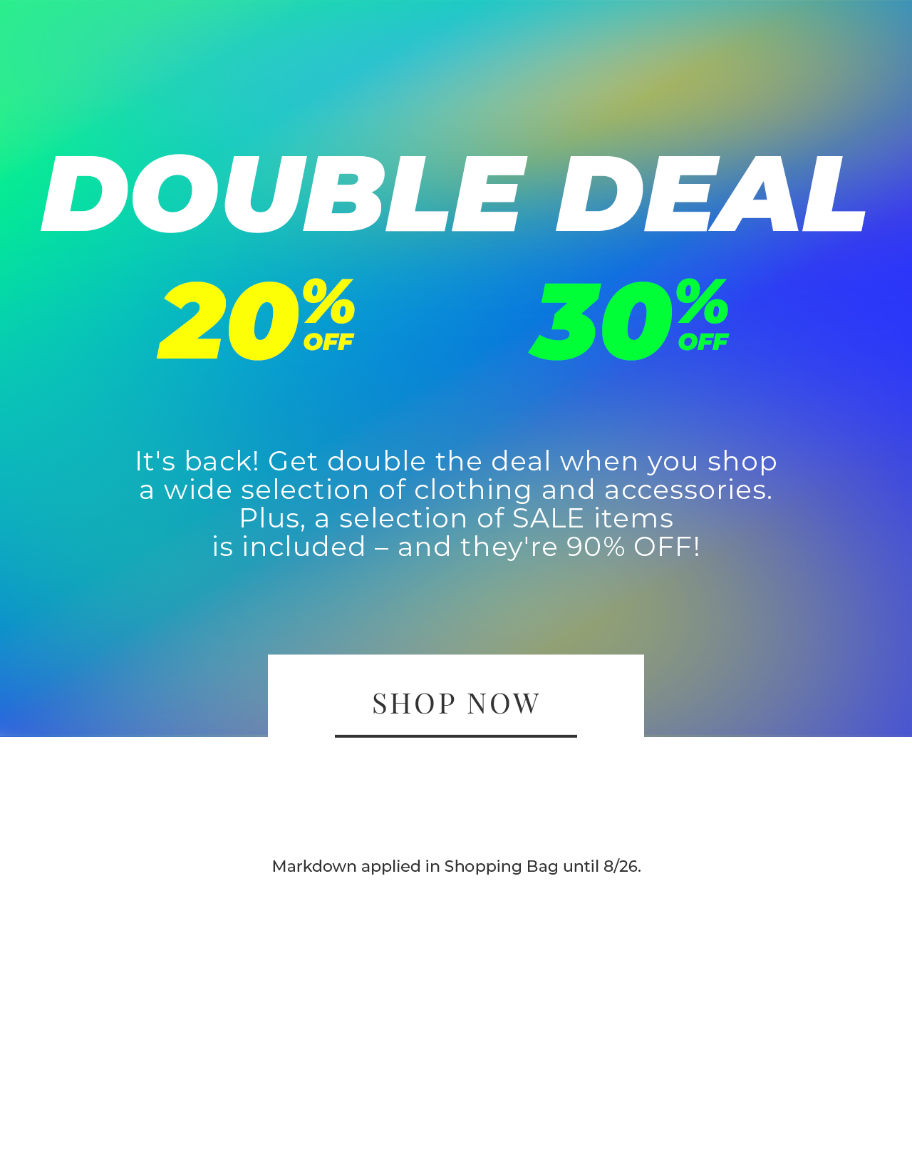 YOOX: It's baaaack! Double Deal: 20%-30% OFF, including a selection of ...