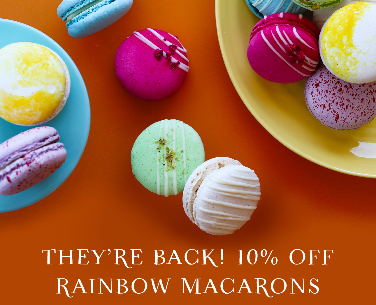 Biscuiteers: Back in stock and 10% off. Shop rainbow macarons! 🌈 | Milled