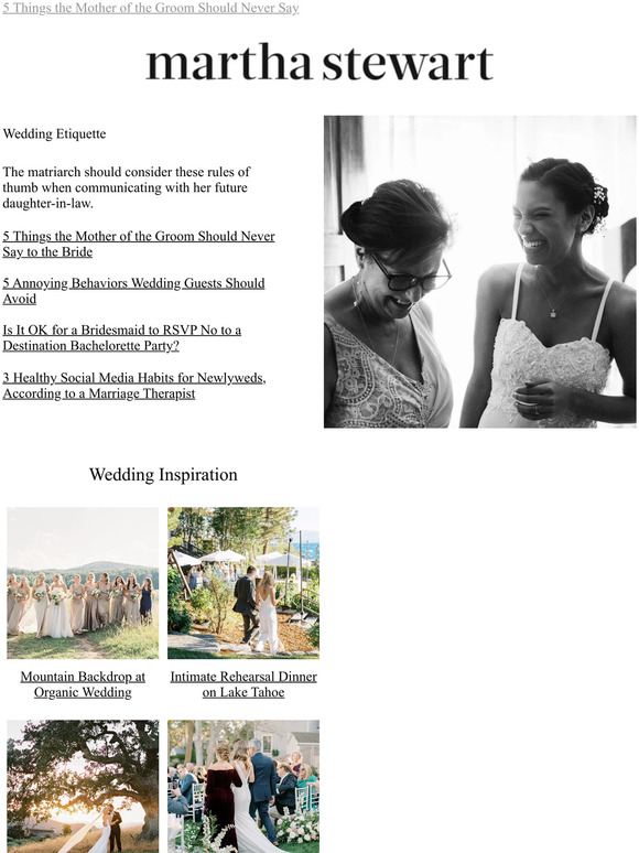 Martha Stewart: 5 Things the Mother of the Groom Should Never Say to ...