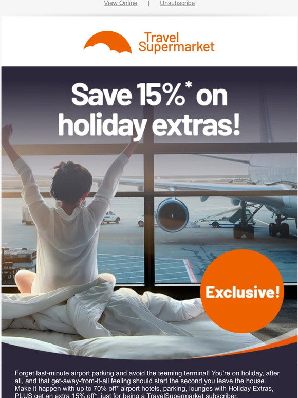 TravelSupermarket: 15% off* airport hotels, parking and lounges | Milled