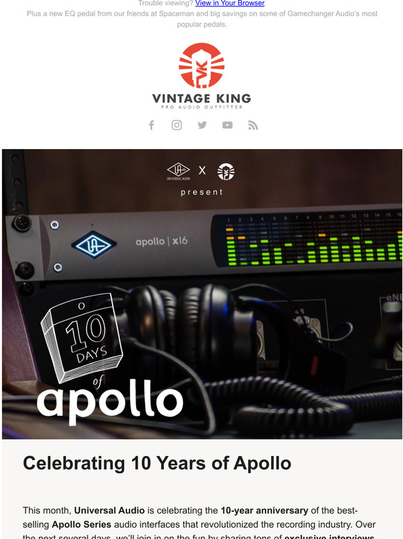 Vintage King Audio: Celebrating 10 Years of UA’s Apollo + New Neumann ...
