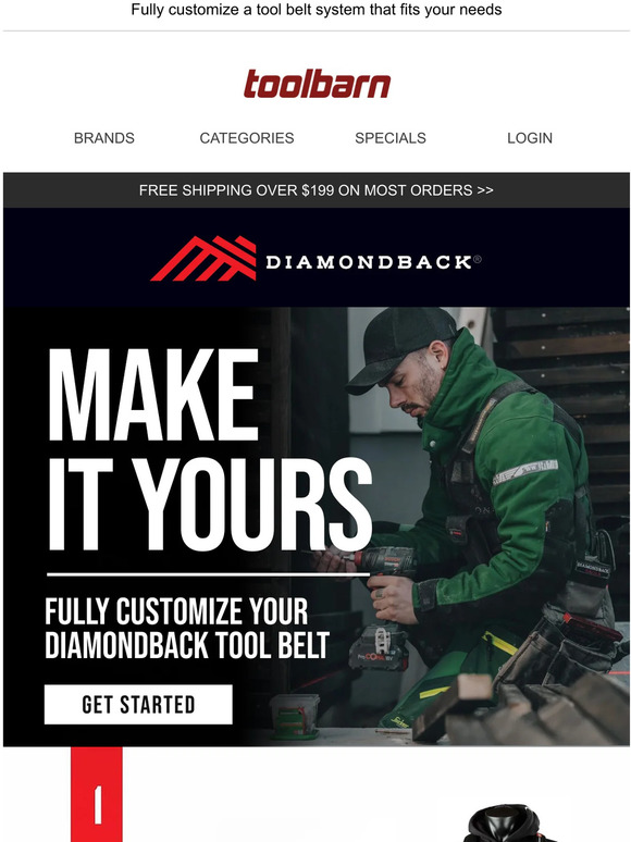 ToolBarn: Diamondback: modular tool belts for every trade | Milled