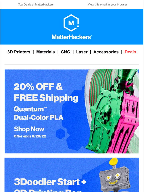 MatterHackers: Quantum Dual-Color PLA is 20% Off! | Milled