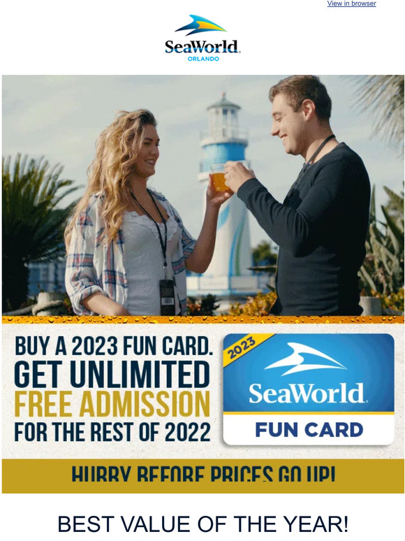 SeaWorld: Buy 2023 Fun Card, Get Rest of 2022 FREE! | Milled