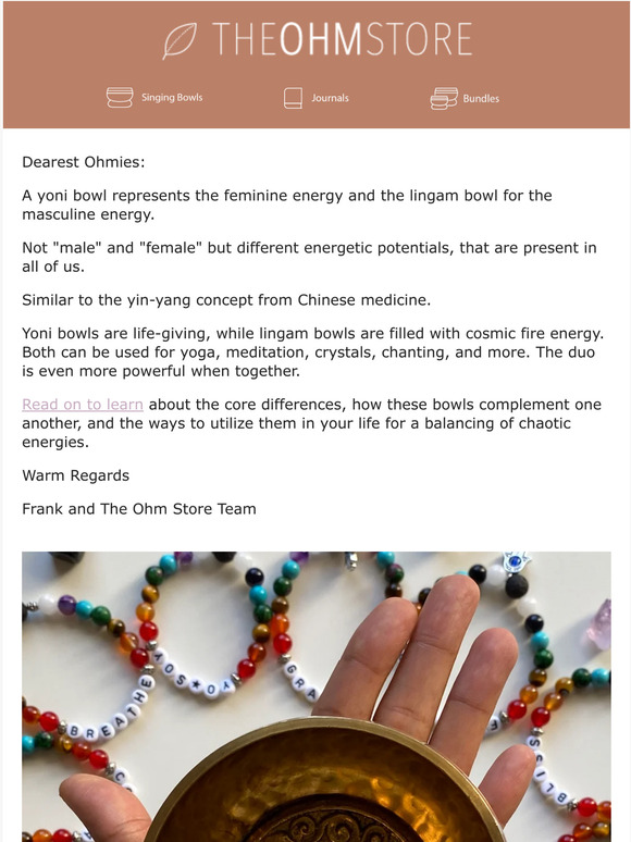 The Ohm Store: Guide: Understanding The Yoni and Lingam Bowls | Milled