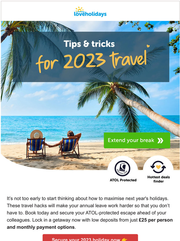 Loveholidays: Tips & tricks to maximise your annual leave in 2023 | Milled