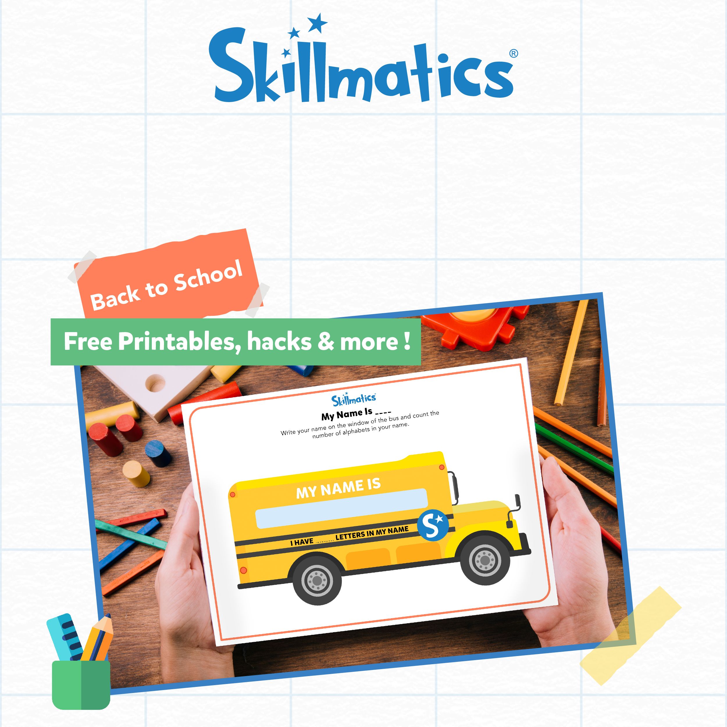 Skillmatics: Free Back to School printables, hacks & more!🚌 | Milled