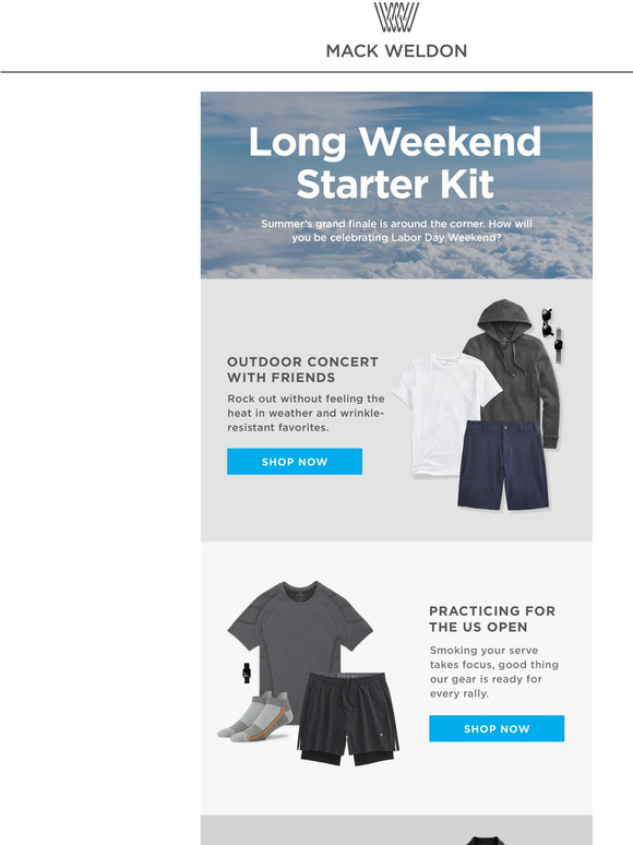 Mack Weldon: Long Weekend Starter Kit. | Milled