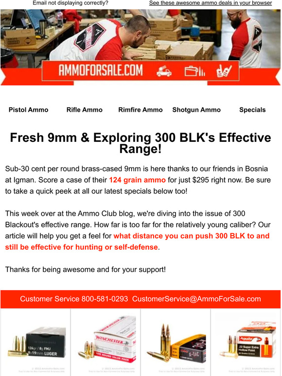 AmmoForSale.com: Fresh Ammo Specials Ready to Go! | Milled