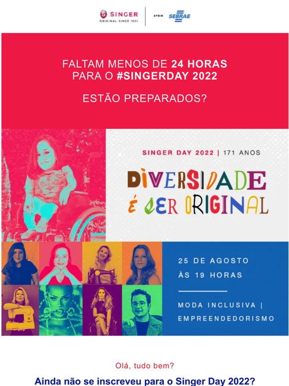 Singer: O SingerDay 2022 é AMANHÃ, mas ainda dá tempo!!! Inscreva-se Já ...