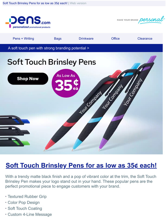 National Pen: Inside: pens for as low as 35¢ each! | Milled
