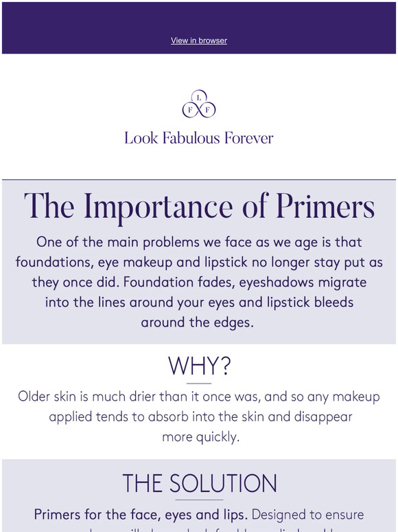 Look Fabulous Forever: Why Primers Are Important For Older Skin | Milled