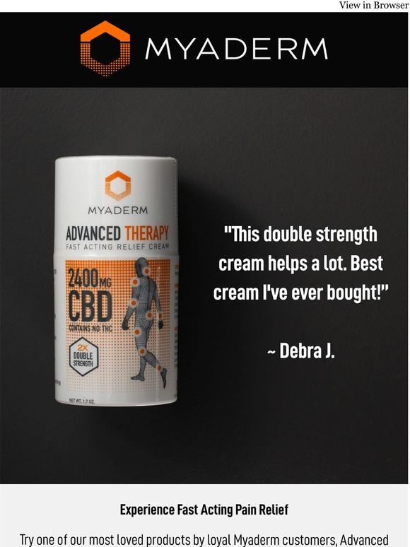 Myaderm: Powerful Fast Acting Pain Relief With 2400 mg of Pure CBD | Milled