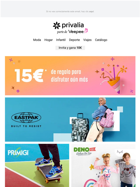 Privalia Brasil: ¡Sorpresa! 🎉 Te regalamos 15€ en tu primera compra ...