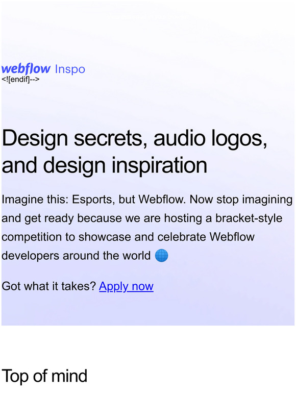Webflow: Design secrets, audio logos, and design inspiration | Milled