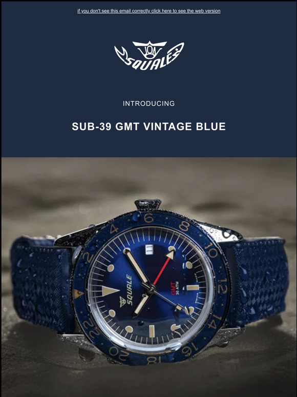 Squale: The new Sub-39 GMT Vintage Blue | Milled