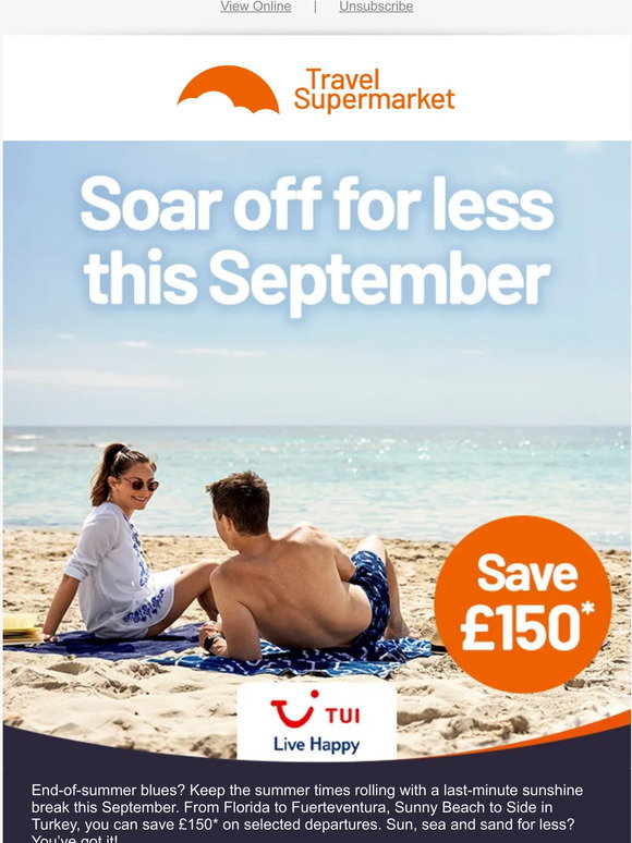 TravelSupermarket: Save £150* on September sun with TUI 🏖️ | Milled