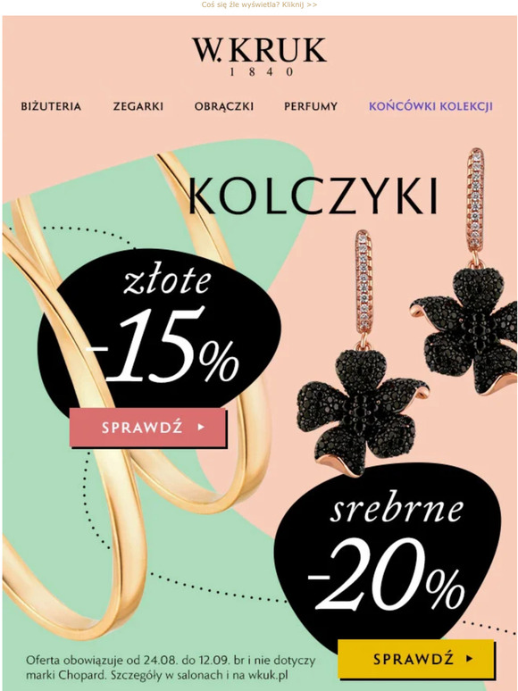 W.KRUK: -20% na srebrne i -15% na złote kolczyki teraz w W.KRUK | Milled