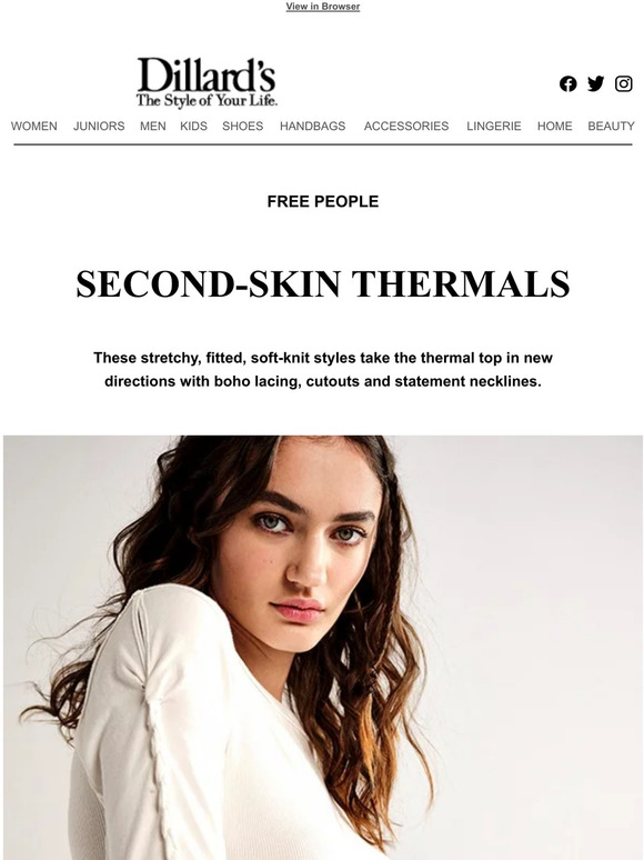 Dillards Free People Second Skin Thermals Milled