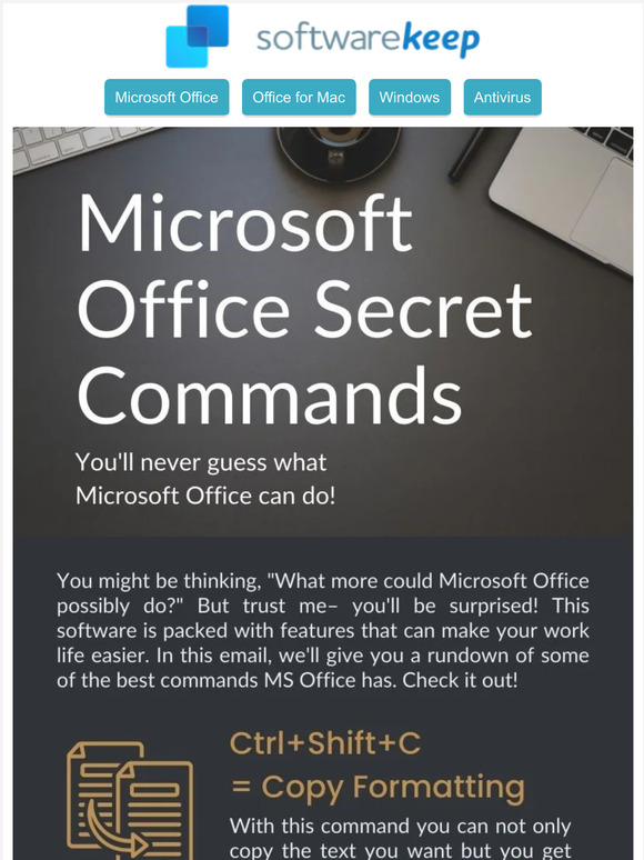 Software Keep: Microsoft Office Secret Commands | Milled