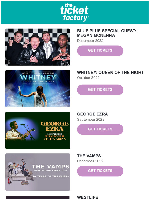 The Ticket Factory: Blue Plus Special Guest: Megan McKenna, Whitney ...