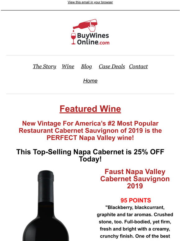 Buy Wines Online: GOING FAST 🔥 Faust Napa Cabernet Sauvignon Is Almost ...