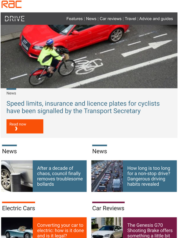 RAC: Speed limits and number plates for cyclists signalled by Transport ...