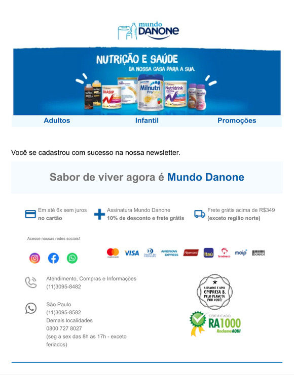 Mundo Danone: Sucesso na assinatura da Newsletter | Milled