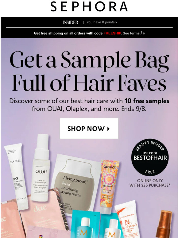 Sephora: The sample bag is definitely one to check out...Don’t miss out ...