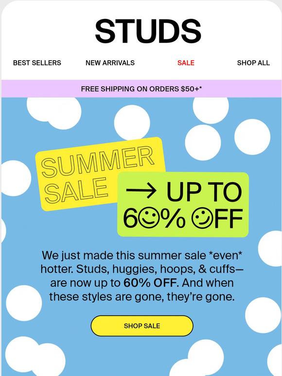 Studs: UP TO 60% OFF SUMMER SALE | Milled